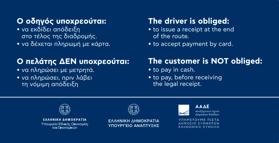 Reformer.gr - Υποχρεωτική ενημερωτική σήμανση σε όλα τα ΤΑΞΙ για την ...